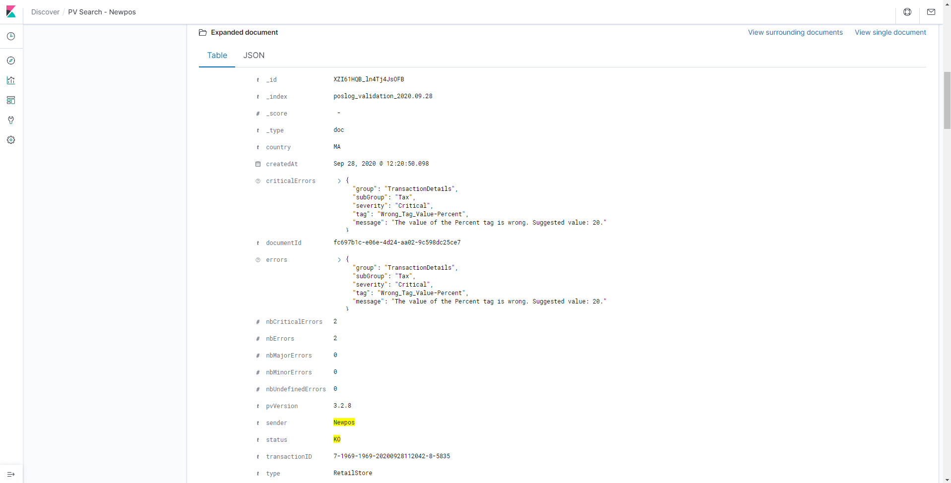Check Quality Poslog :: Posdata Documentation