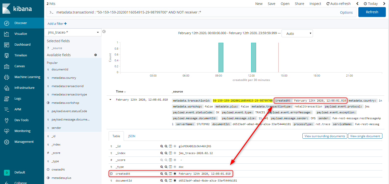 Traces sent by OpenEx API :: Posdata Documentation