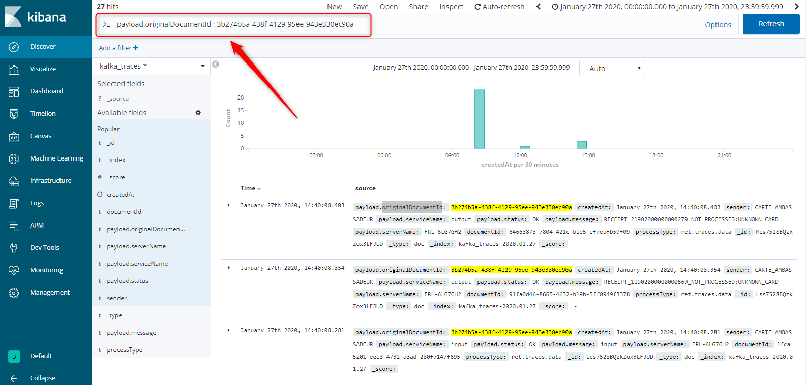 Traces sent by Kafka Clients :: Posdata Documentation