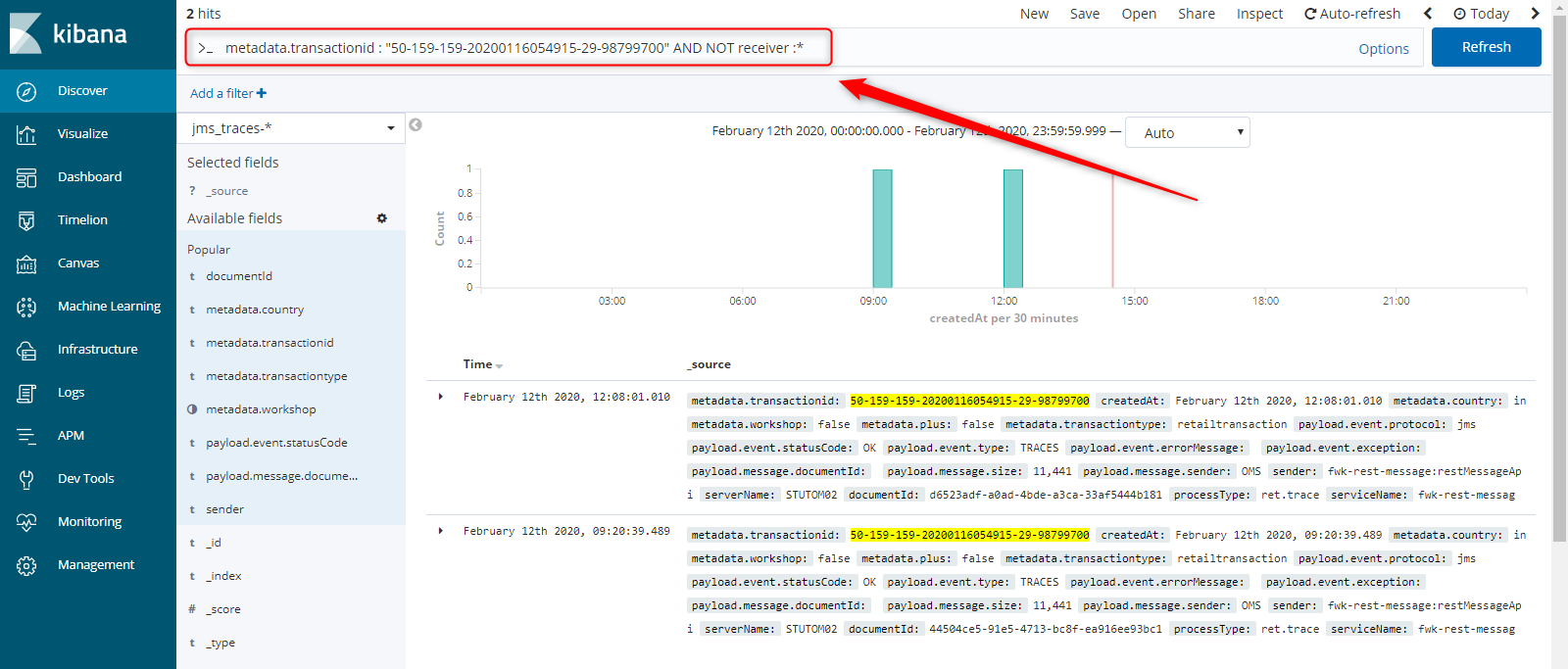 Traces sent by OpenEx API :: Posdata Documentation
