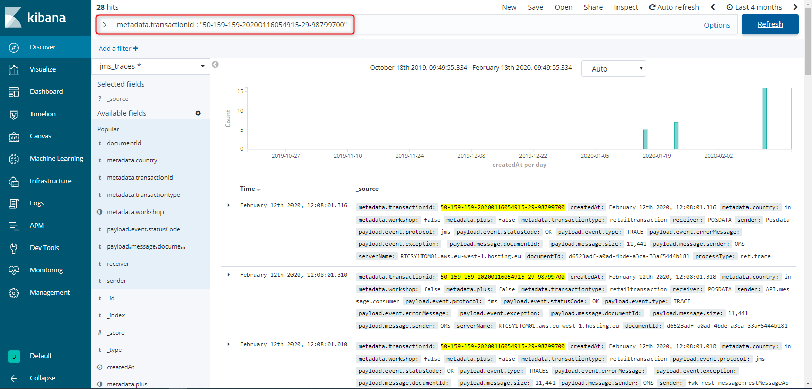 Traces sent by JMS clients :: Posdata Documentation