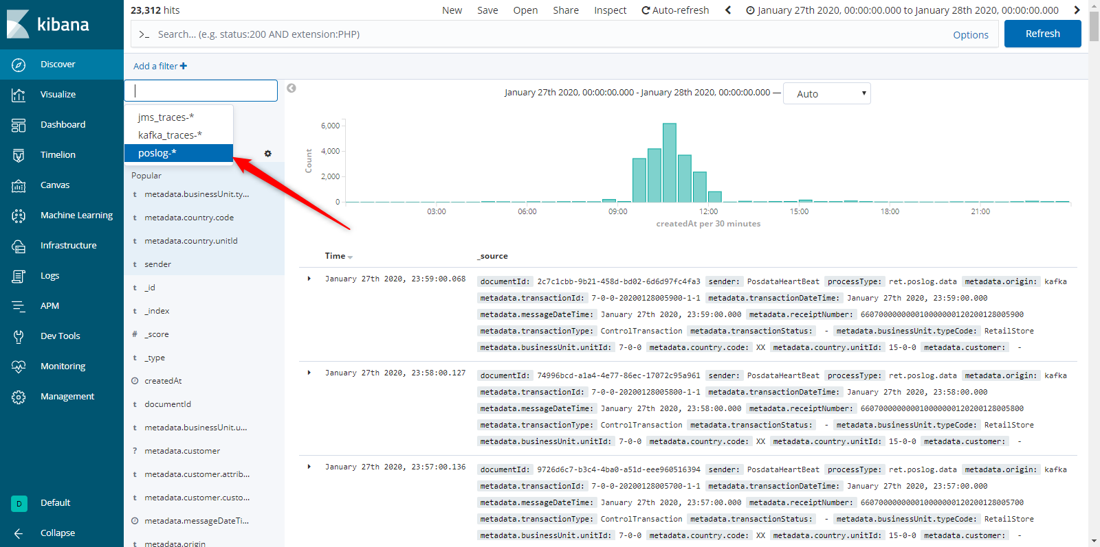 Traces sent by Kafka Clients :: Posdata Documentation