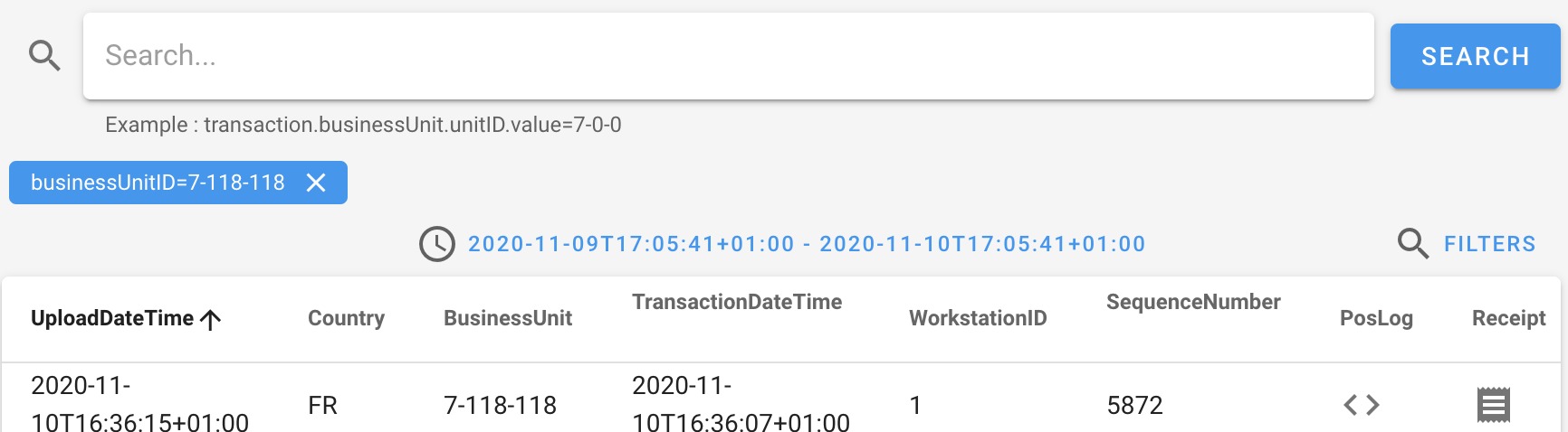 Get poslog from dashboard :: Posdata Documentation