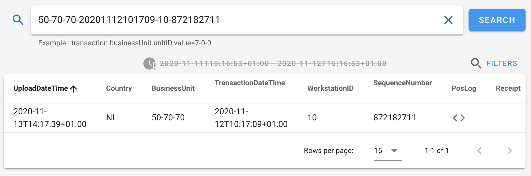 Get poslog from dashboard :: Posdata Documentation
